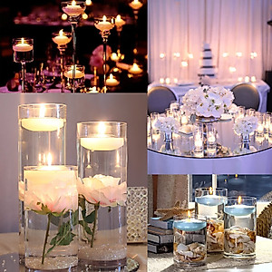 XHKDSYMC 24 PCS White Floating Candles, Unscented Dripless Wax Discs Floating Candles Mini Candle Floating Discs for Centerpieces, Cylinder Vases, Weddings, Party, Home Decor