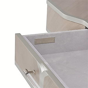 MICHAEL AMINI Lanterna Poplar Wood/Glass Vanity with Mirror in Silver Mist/Beige