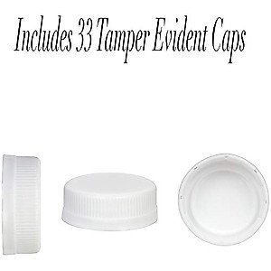 16 Oz Empty Plastic Juice Bottles with Tamper Evident Caps – 33 Pack Drink Containers - Great for Homemade Juices, Milk, Smoothies, Tea and Other Beverages - Food Grade BPA Free