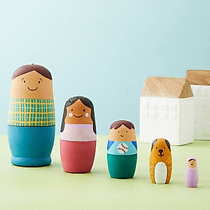 Juvale 5 Piece Set of Unpainted Blank Russian Nesting Dolls for DIY Crafts, Art Projects