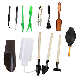 Happyyami 13pcs Hoe Garden Tool Bonsai Tools Mini Gardening Shovel Gardening Water Pot Hand Suit Miniature Tools Sickle Garden Tool Trowel Garden Tool Miniature Garden Tools Plant Succulents