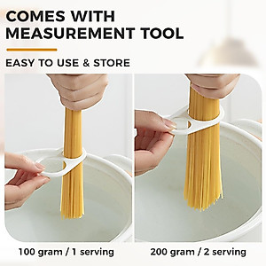 Microwave Pasta Cooker with Strainer, Food Grade Heat Resistant Pasta Boat Vegetable Steamer Spaghetti Noodle Cooker with Capacity Up to 5 Pound, No Mess, Sticking, or Waiting for Water to Boil