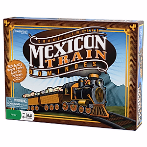 Mexican Train Dominoes - Beautiful Color Dot Double 12 Dominoes Set - Includes Train Markers and Hub by Pressman Multi Color, 5"