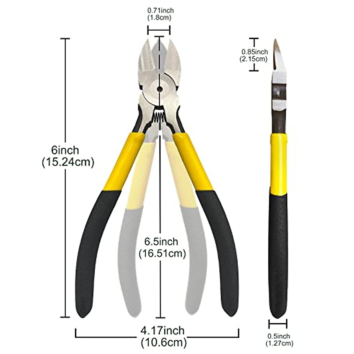 BOOSDEN Wire Cutter,6.5 inch Side Cutters,Wire Cutters for Crafting,Flush Cutter,Ultra Sharp Spring Loaded Wire Cutters for Jewelry Making,Flush Cut Pliers,Dikes Wire Cutters,Floral Wire Cutter,Snips