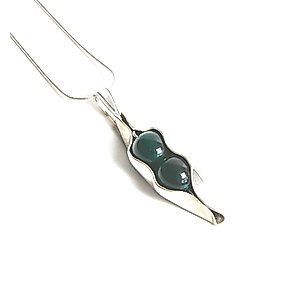 Jade Anniversary | 35th Wedding Anniversary Gift | Two Peas In A Pod Necklace | Dark Jade Stones | Wife Anniversary Gift