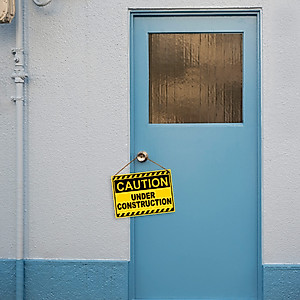 2 PC Under Construction Sign - 12 x 8 Coroplast Caution Area Under Construction Signs with Grommets - Work Zone Signs Caution Construction Zone Sign