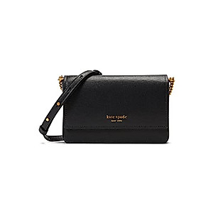 Kate Spade New York Morgan Saffiano Leather Flap Chain Wallet Black One Size
