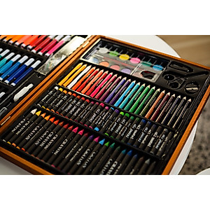 Qualtry Painting, Drawing & Art Supplies with Personalized Wooden Art Case for Kids 6-8 and 9-12 (Adventure Design) - Art Set, Paint Set, and Drawing Pencils Set for Boys and Girls