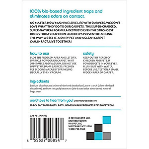 PL360 Pet Odor Neutralizing Carpet Powder | Pet Smell Oder Eliminator | Removes Cat, Dog, Pet, Bad Odors from Carpets | Eco Friendly, Natural and Safe Ingredients | 16 oz