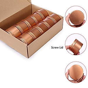 LIYAR 8 Ounce Aluminum Metal Tin 24 Pack Metal Containers Round Candle Jars Bulk Empty Cans with Screw Lid for Candles, Arts & Crafts,Storage & More (Pastel Orange)