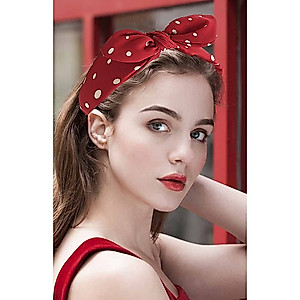 Lvyeer 3 Pack Bow Headbands for Women,Wide Polka Dot Headband for Women Rabbit Ear Hair hoop