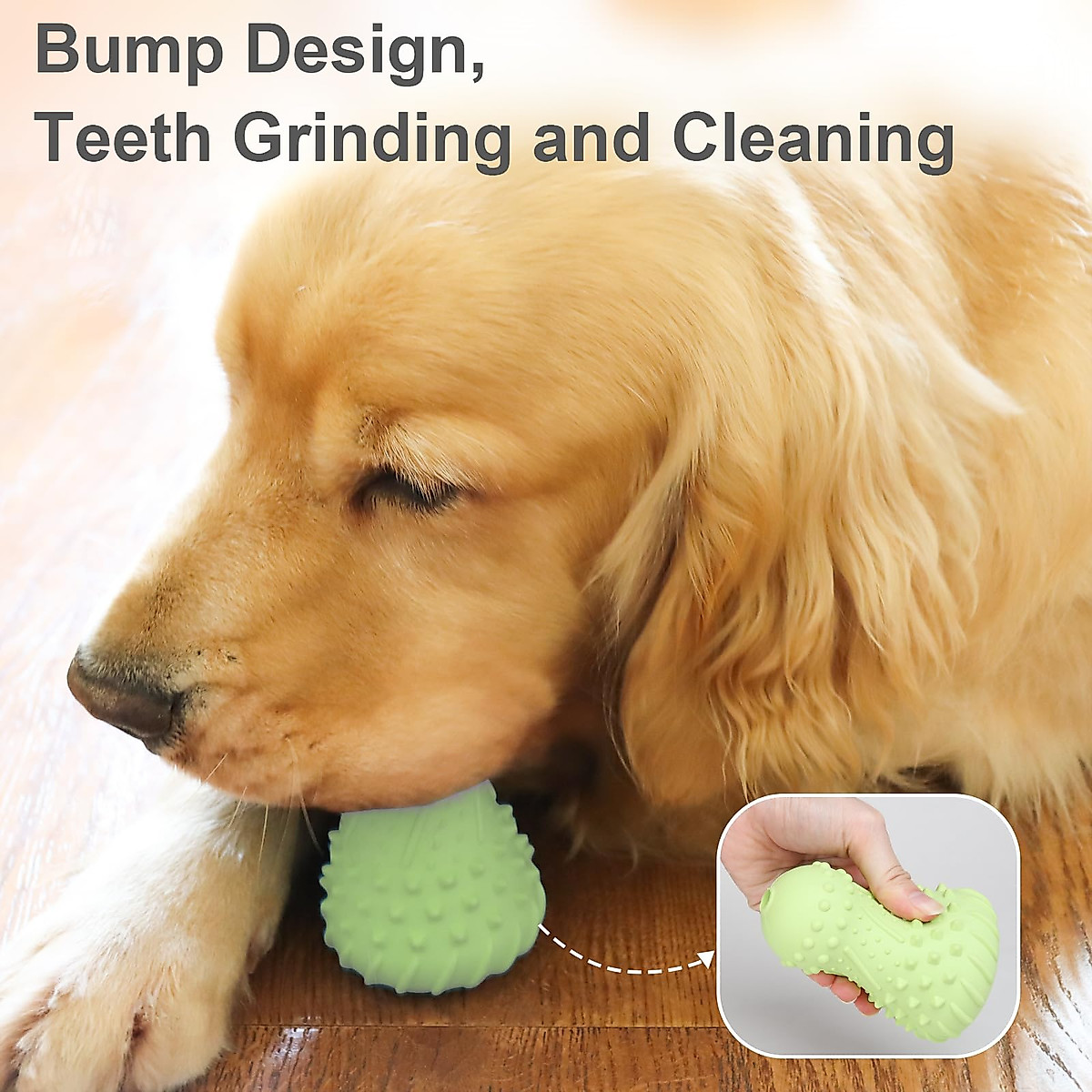 Nopisen Chew Toys -Cone Shape Dog Toys for Aggressive Chewers，Durable Natural Rubber， Multifunctional Teeth Cleaning and Gum Massage(Green)