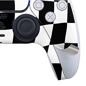 Skinit Decal Gaming Skin Compatible with PS5 Controller - Black and White Zoomed Checkerboard Design
