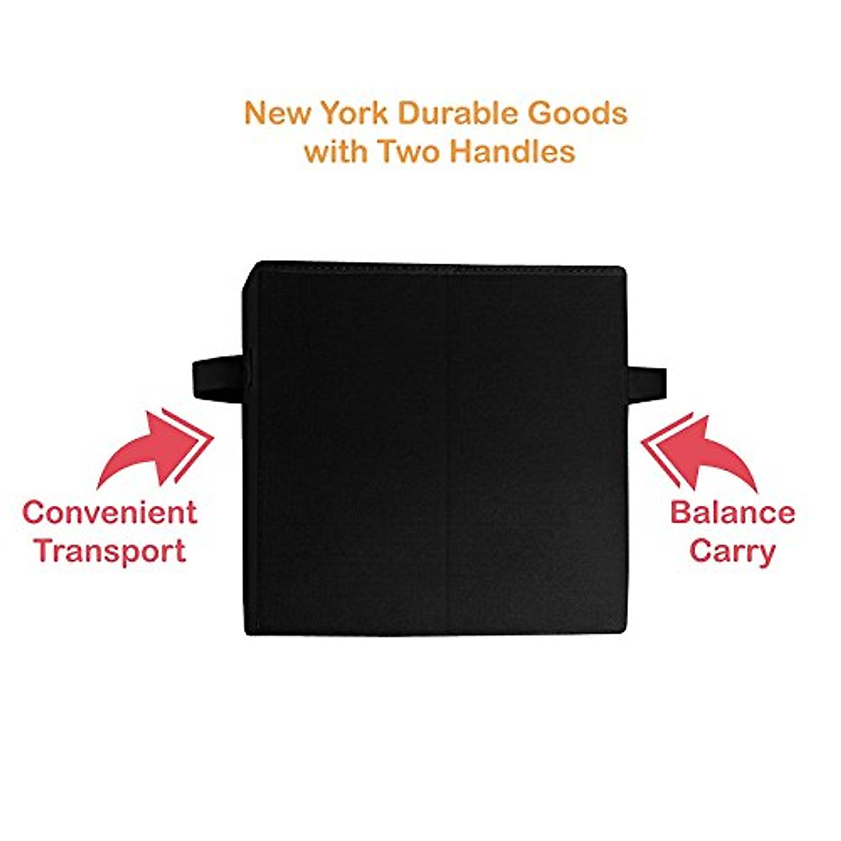 (6-Pack, Black) Durable Cloth Storage Cubes with two Handles, for Shelves Baskets Bins Containers Home Decorative Closet Organizer Household Fabric Cloth Collapsible Box Toys Storages