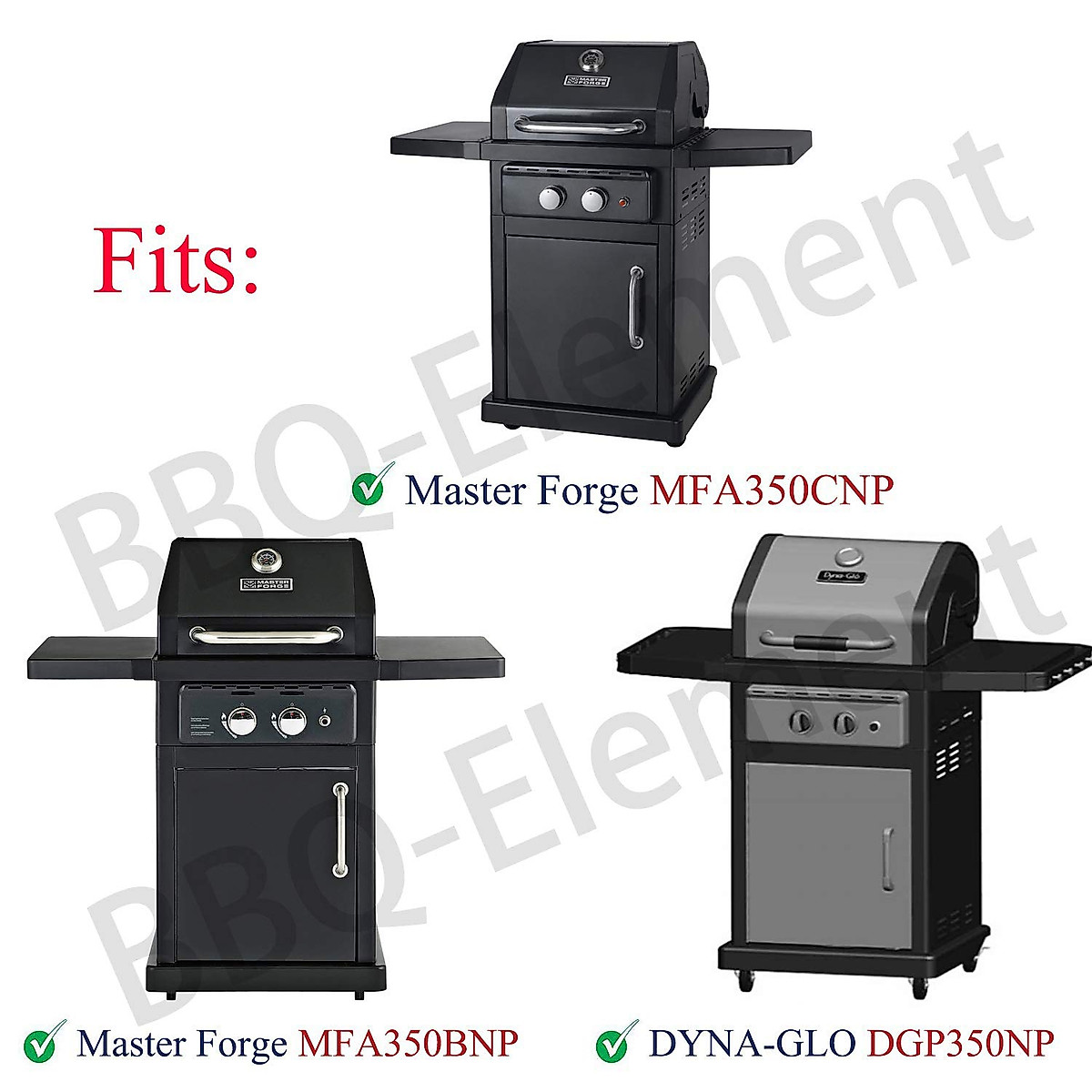 Criditpid BBQ-Element Grill Heat Plate Shield Replacement for Master Forge MFA350CNP, MFA350BNP, MFA350BNN, Porcelain Steel Heat Tent Burner Cover for Dyna-Glo DGP350SNP-D, DGP350NP, 101-03005