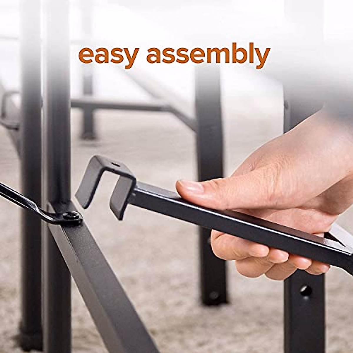 ZINUS SmartBase Mattress Foundation with Upholstered Headboard, 14 Inch Metal Platform Bed Frame, No Box Spring Needed, Sturdy Steel Frame, Adjustable Headboard Height, California King