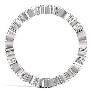 Metal Factory Sz 6 Sterling Silver CZ Stackable Anniversary Eternity Cubic Zirconia Band Ring