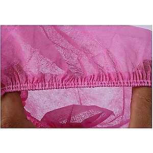 Disposable Shoe Covers 100PCS Non-Slip Durable Indoor Boot Overshoes Protector Thicked Non-Woven Shoe Covers for Carpet Floor Protection Construction Offices One Size Fits All (Pink)