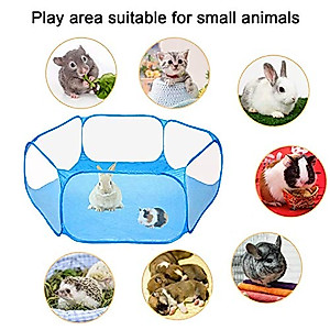 YunTrip Small Animals Cage Tent, Breathable & Transparent Pet Playpen Pop Open Outdoor/Indoor Exercise Fence, Foldable Play Pen for Guinea Pig, Hamster, Rabbit, Chinchillas, Hedgehogs, Reptiles