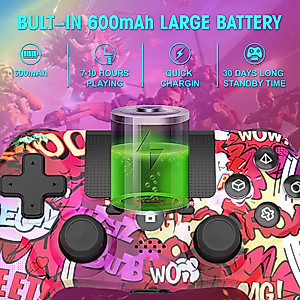 DYONDER Wireless Controller for PS4, Wireless Remote Gamepad with/Dual Vibration/6-Axis Motion Sensor/Audio Function, Game Controller Widely Compatible with PS4/PC/iOS(PINK)