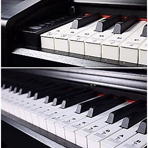 Piano Keyboard Stickers for Beginners 88/61/54/49/37 Key. Large Bold Letter Piano Stickers Perfect for kids Learning Piano, Transparent and Removable