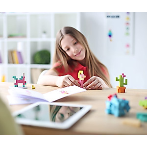 PIXIO Sweet - Tiny Magnetic Blocks Building Toy in The Pixel Art Style with Free App - 5/16" Plastic Cubes with 6 Magnets Inside - Open Ended Toy - Creativity Toy for Ages 6+ - 60pcs