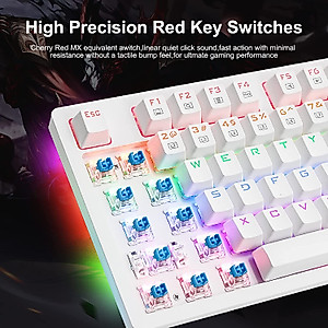 Mechanical Gaming Keyboard, E-YOOSO K-682 Rainbow LED Backlit and RGB Side Light 104 Key, High-Speed USB Data Cable-Suitable for Games and Office