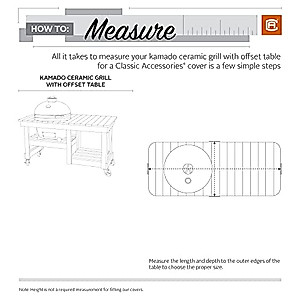 Classic Accessories Veranda Water-Resistant 60 Inch Kamado Ceramic BBQ Grill Cover
