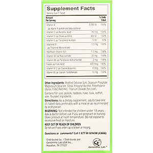 Shot B Energy Multivitamin Supplement, Tablet, 60 Count, Green