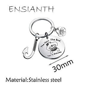 ENSIANTH Moana Inspired Gift The Hair The BOD You're Welcome Moana Keychain Hawaiian Gift (The Hair The Blood Keychain)