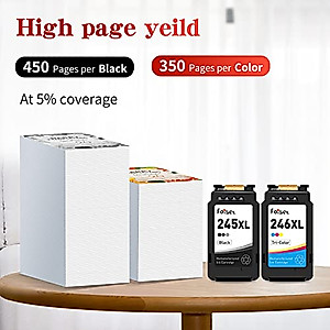 Foiset Remanufactured for Canon Ink Cartridges 245 and 246 for Canon MX490 MX492 MG2522 TR4500 TR4520 TS3100 TS3122 TS3300 TS3322 TS3320 Printer 245xl 246xl Combo Pack