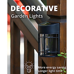 DOESLAG Solar Fence Lights Outdoor 8 Pack Deck Lights Solar Powered with Edison LED Bulbs, Waterproof ,Outdoor for Garden Post Patio Backyard Decor