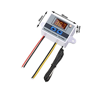 XH-W3001 Digital LED Temperature Controller Module Digital Thermostat Switch with Waterproof Probe Programmable Heating Cooling Electronic Thermostat Range from -50℃ to 110℃ (12V 10A 120W) (2 Pieces)