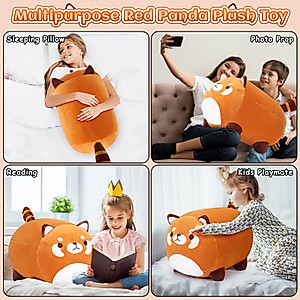 Red Panda Stuffed Animal, 15.8"Red Panda Plush Toys, Cute Bear Plushie Toy Stuffed, Red Panda Plush Pillow Plushies Gifts, Hugging Pillow Room Decoration Kawaii Doll Birthday Gifts for Kids Girls Boys
