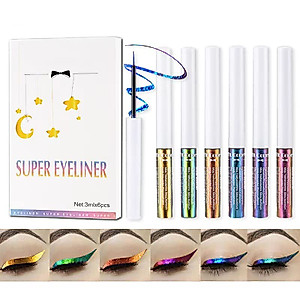 Mrettick 6 Colors Chameleon Liquid Eyeshadow Metallic Glitter Shimmer Eye Shadow Set Long Lasting Waterproof Multichrome Eyeshadows Makeup Set