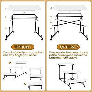 3 Pcs 3 Tier Serving Trays Rectangular 3 Tier Serving Stand Collapsible Sturdier Metal Rack Melamine Tiered Serving Tray Platters for Entertaining Fruit Food Display Dessert Cupcake Party (Black)