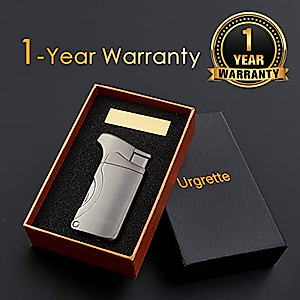 Urgrette 4 in 1 Pipe Lighter Butane Torch Lighter Refillable Jet Flame Lighter with 4 Pipe Cleaner Tools Multifunctional Gas Lighter for Camping Grill Fireplace Candle (Gas Not Included)