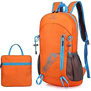 Hiking Daypack foldable backpack for travel lightweight Camping Day Pack, Vacation Shoulder Bag, Daypacks Casual Bag (orange)