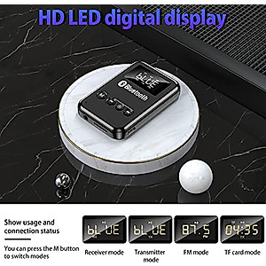 Bluetooth Transmitter Receiver with LCD Screen, Audio V5.0 Bluetooth Adapter for TV to Headphones, 4-in-1 Wireless AUX Adapter for TV/Car/PC/Home Theater/Speakers/MP3 Player