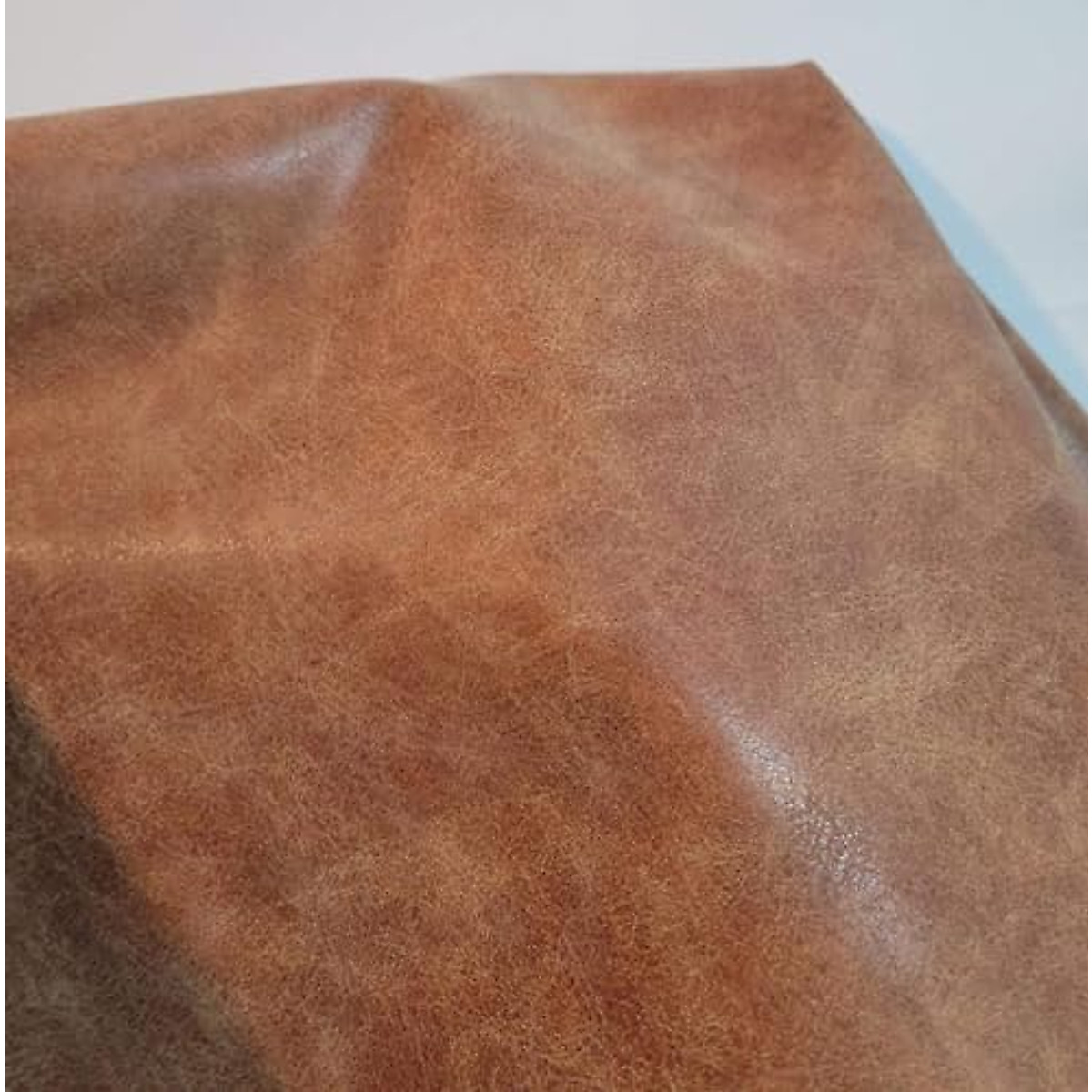 NAT Leathers | Blonde Light Tan Beige Distressed Crazy Horse Soft Faux Vegan Upholstery Leather PU (Peta Approved Vegan) | 1 Yard (36 x 54 inch) Cut by The Yard | Pleather 0.9 mm | Blonde 36"x 54"