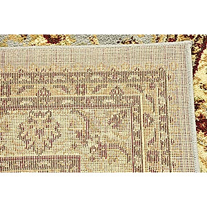 Unique Loom Voyage Collection Traditional Oriental Classic Intricate Design Area Rug (4' 0 x 6' 0 Rectangular, Light Blue/Gold)