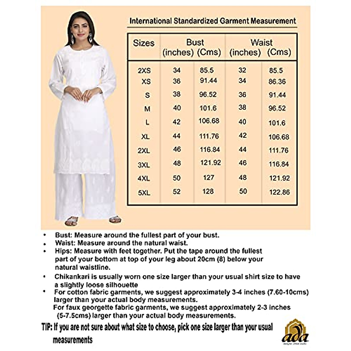 Ada Indian Hand Embroidered Women's Chikankari Black Cotton Kurta Kurti Tunic A197536 (4X-Large)