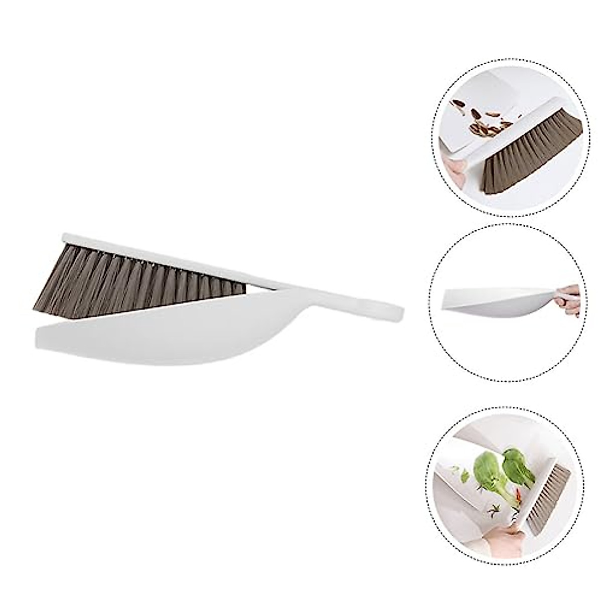 SOESFOUFU 1 Set Small Broom Pet Dustpan Keyboard Cleaner Brush Table Dustpan Brush Desktop Mini Dustpan Sofa Cleaner Mini Dustpan and Brush Sofa Broom Small Dustpan Small Brush Pp White