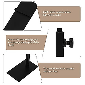 COHEALI Riser Metal Shoes Stainless Clo Simple Stand Womens Deck Display Heel Leather Steel Store Organizer Saver Household for Bracket Portable Holders Slots Holder Stacker Adjustable