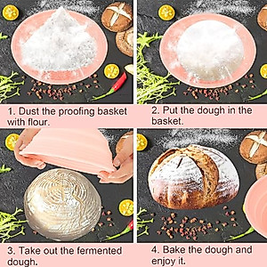 2Pcs Bread Proofing Basket Silicone, Collapsible Sourdough Bread Baking Supplies Dough Proofing Bowl Containers Oven Safe Baking Gifts for Bakers, 9inchs (A)