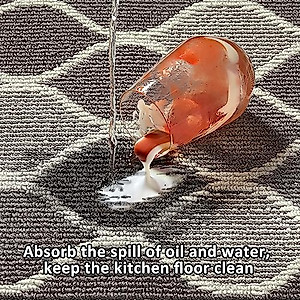 Villsure Kitchen Rugs and Mats, Non Skid Kitchen Runner Rug Absorbent Resist Dirt Kitchen Floor Mat Comfort Standing Mat Made of 100% Polypropylene Machine Washable