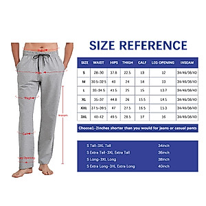 Idtswch 36 Inseam Mens Tall Sweatpants Open Bottom Joggers Casual Loose Fit Athletic Yoga Pants with Pockets Dark Gary