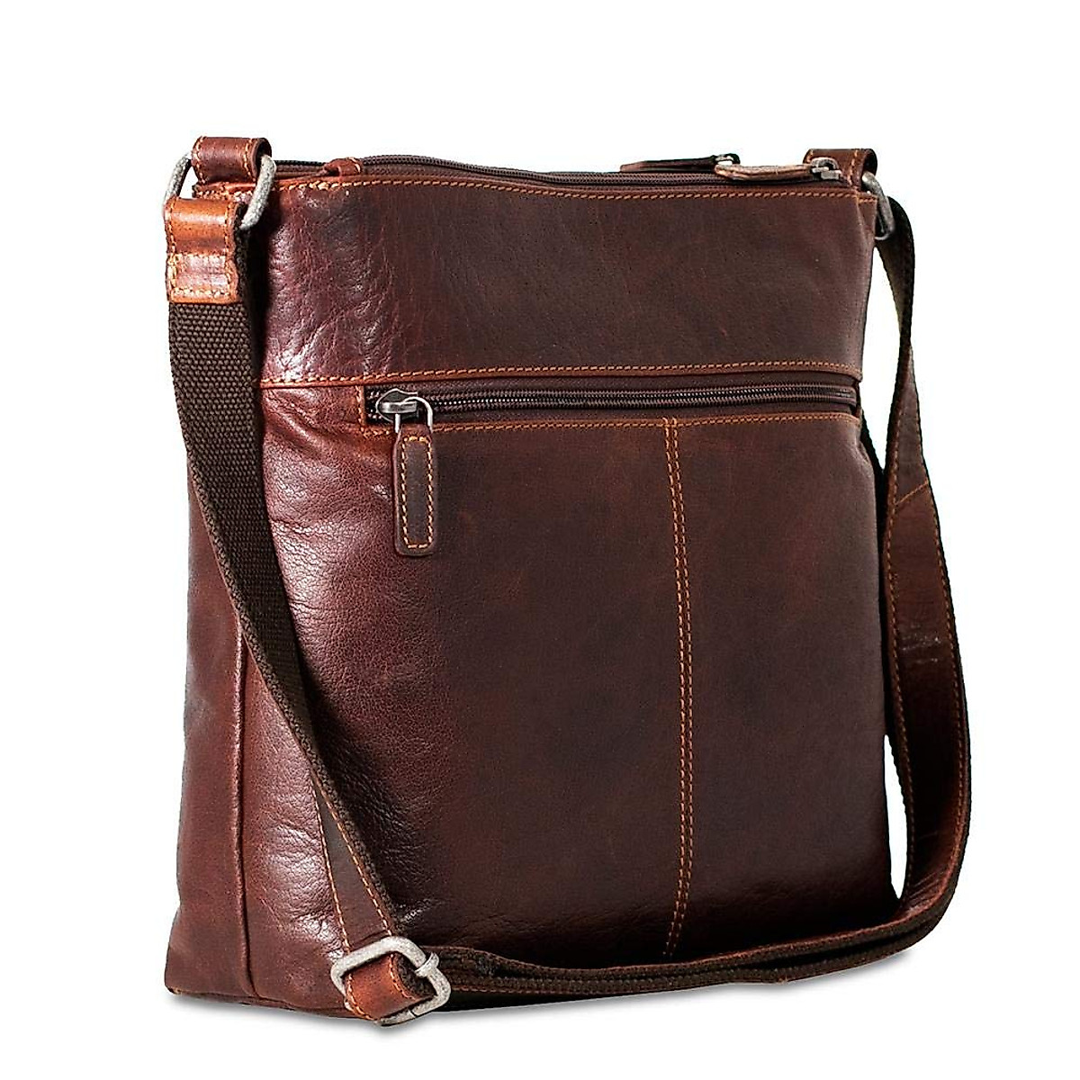 Voyager Zippered Crossbody Hobo #7832 (Brown)