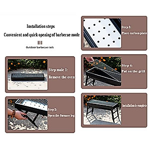 Portable Charcoal Grill and Smoker, Compact Foldable Grill for Travel, for Picnic Garden Terrace Camping Travel BBQ Barbecue Grill Style 1