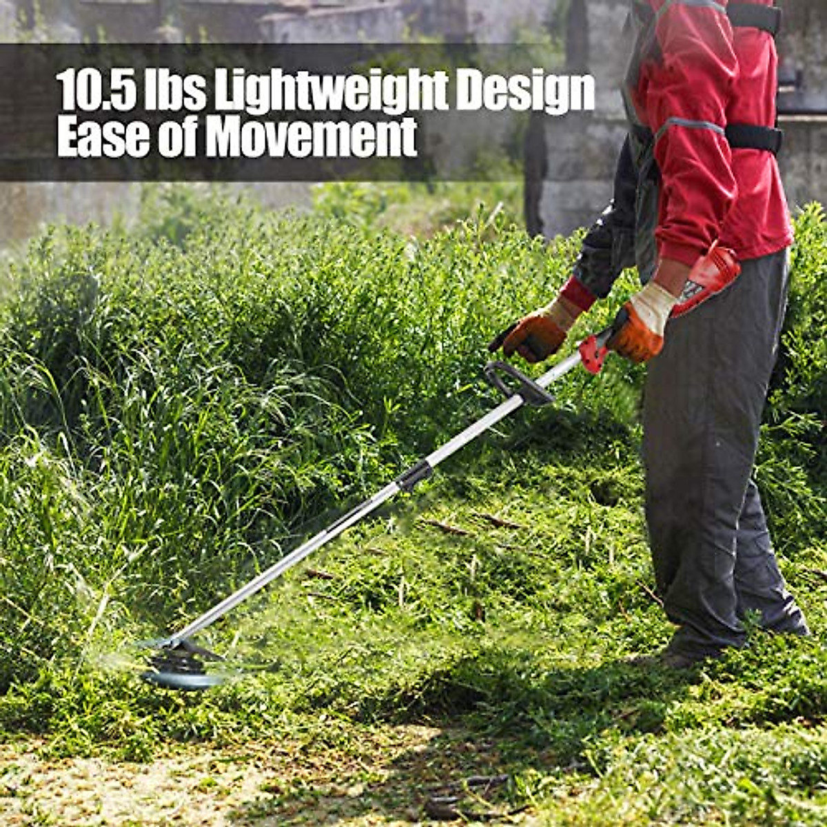 LawnMaster Red Edition GT1644 Electric String Trimmer 10 Amp 16-Inch Corded Grass Trimmer Lightweight with Shoulder Strap